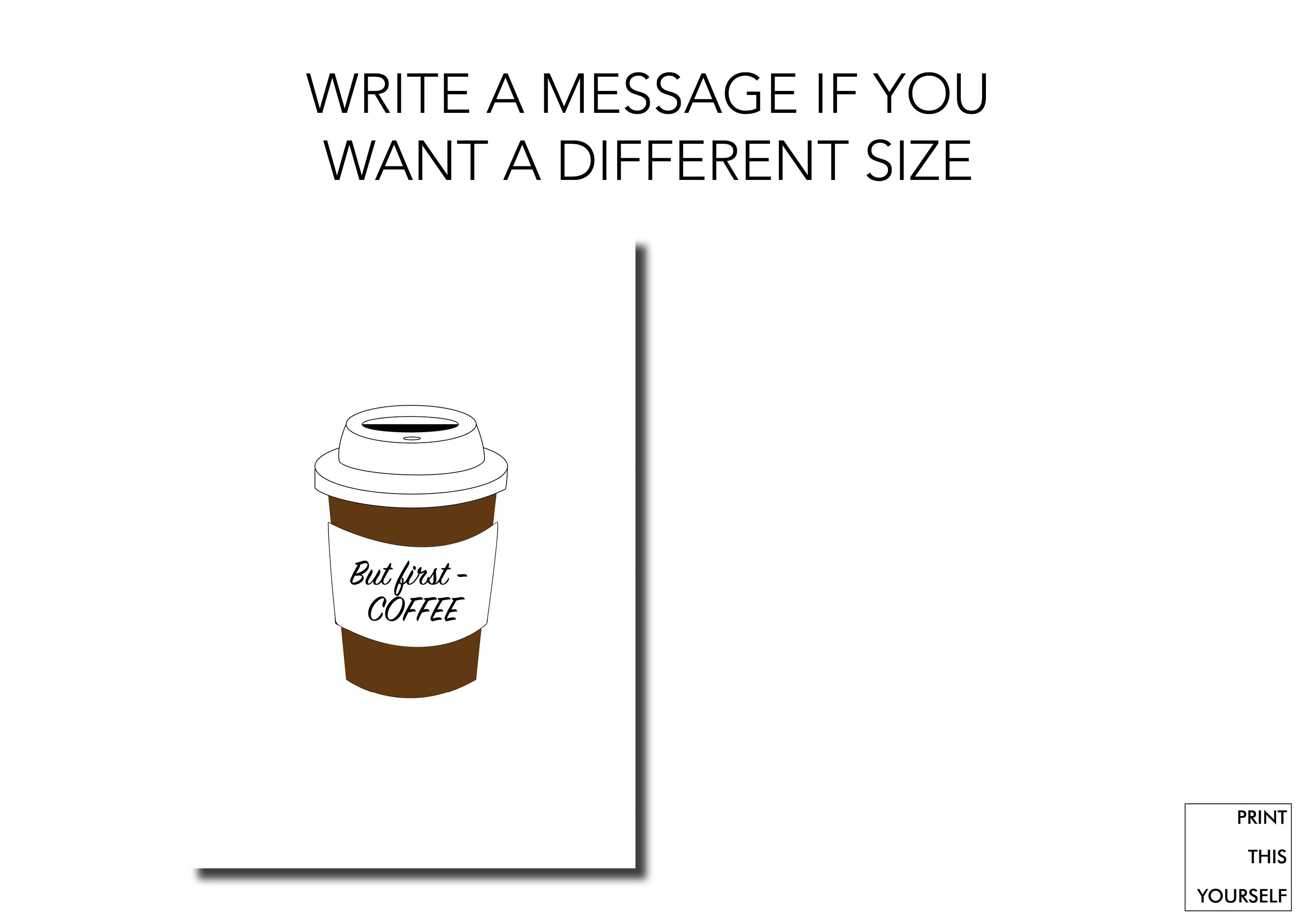 Printable Coffee Poster. Illustrated Home Decor Gift for Her. Printable ...