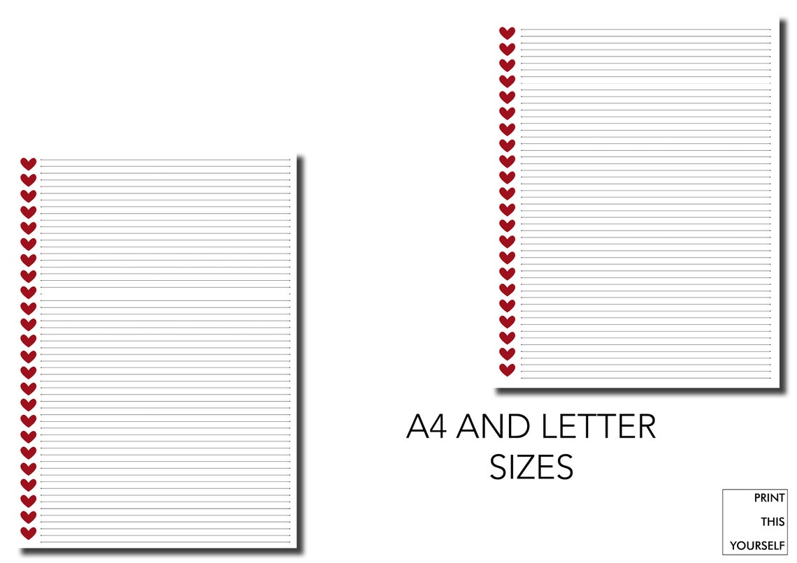 Printable Valentines Day Note Paper. Printable Valentines - Etsy