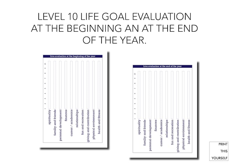 Goal Planner Kit. Level 10 Life Planner for a Year. Productivity ...