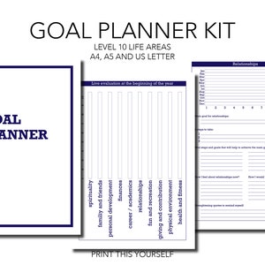 Goal Planner Kit. Level 10 Life Planner for a Year. Productivity ...