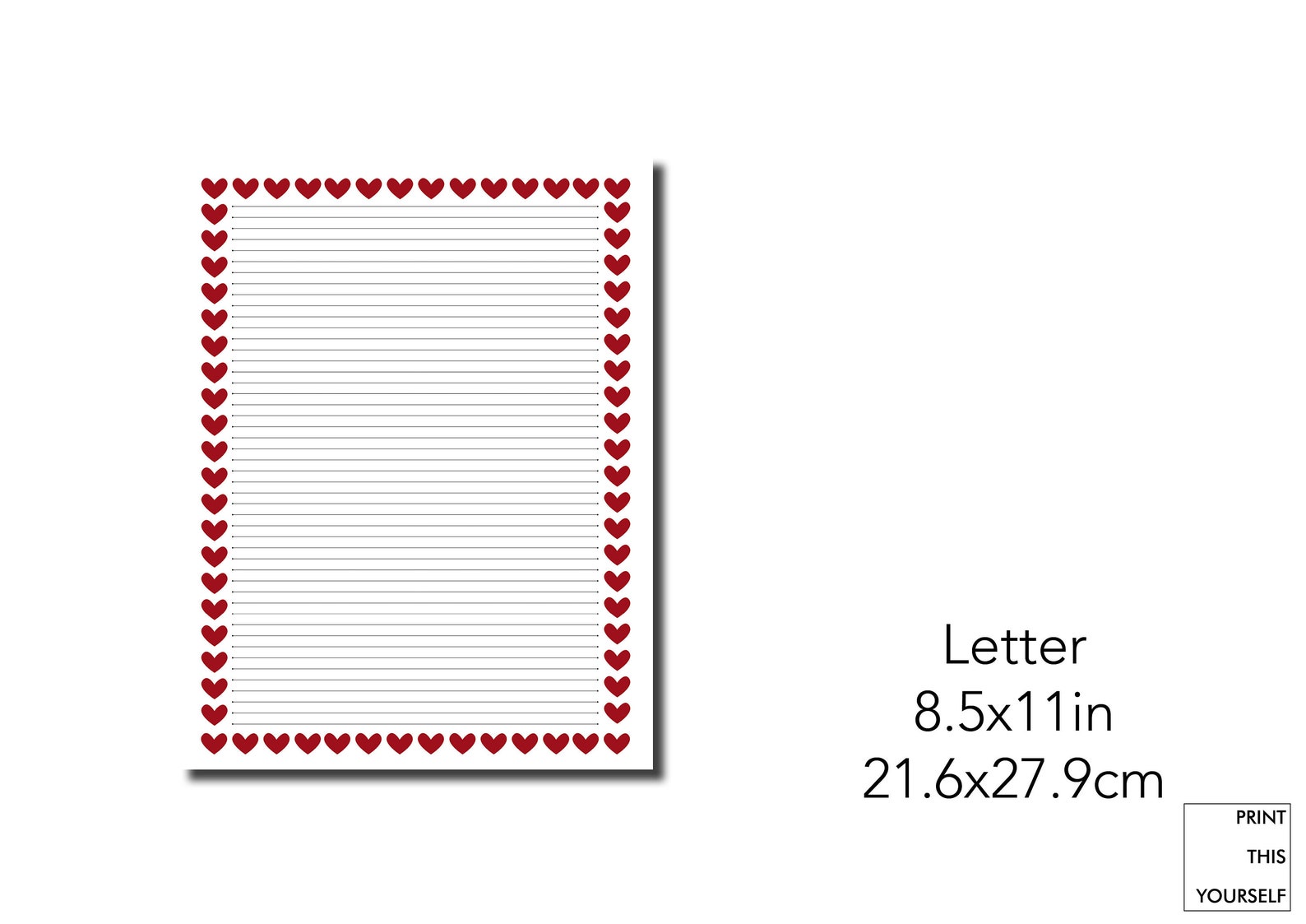 Printable Valentines Day Note Paper. Printable Valentines - Etsy