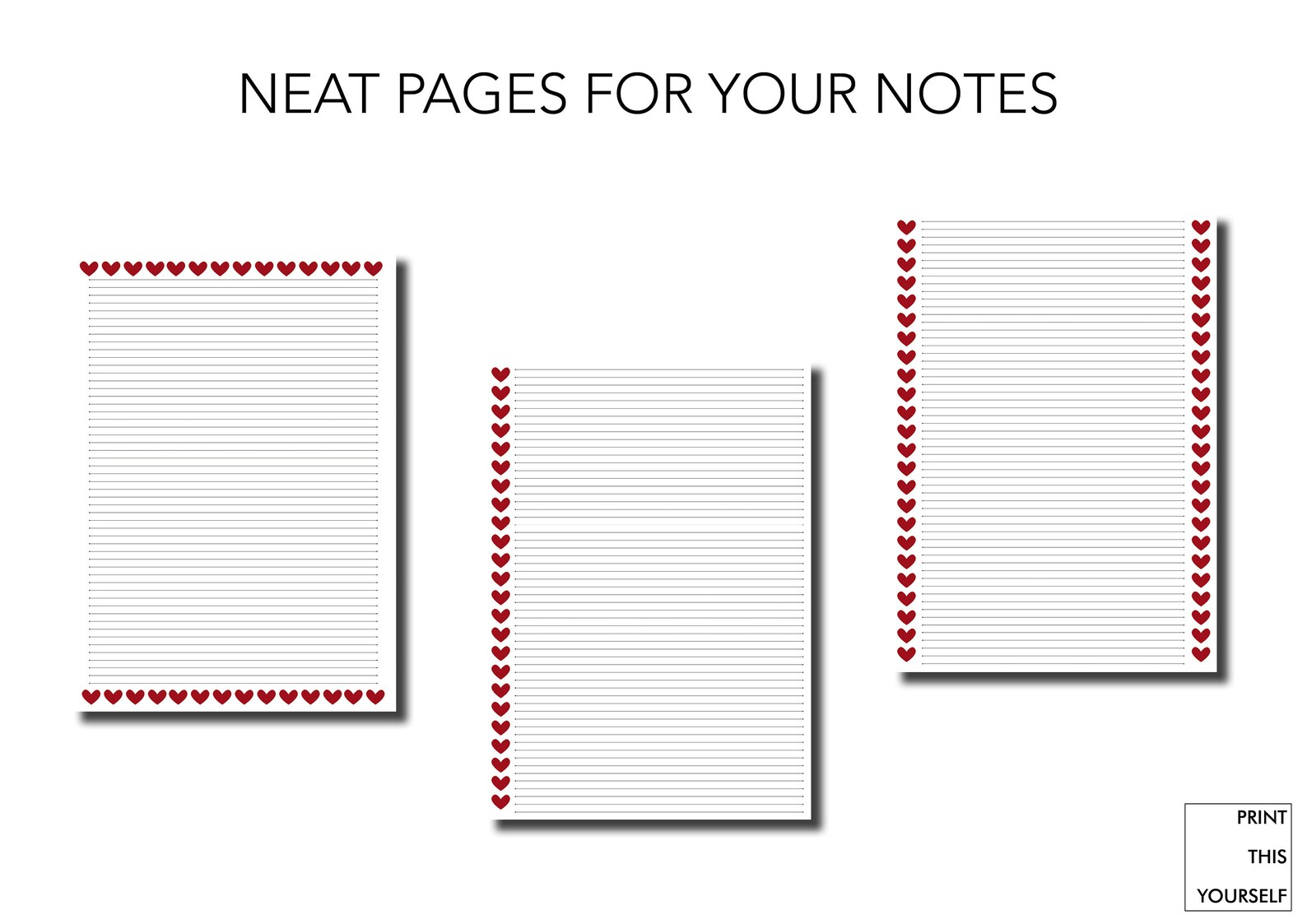 Printable Valentines Day Note Paper. Printable Valentines - Etsy