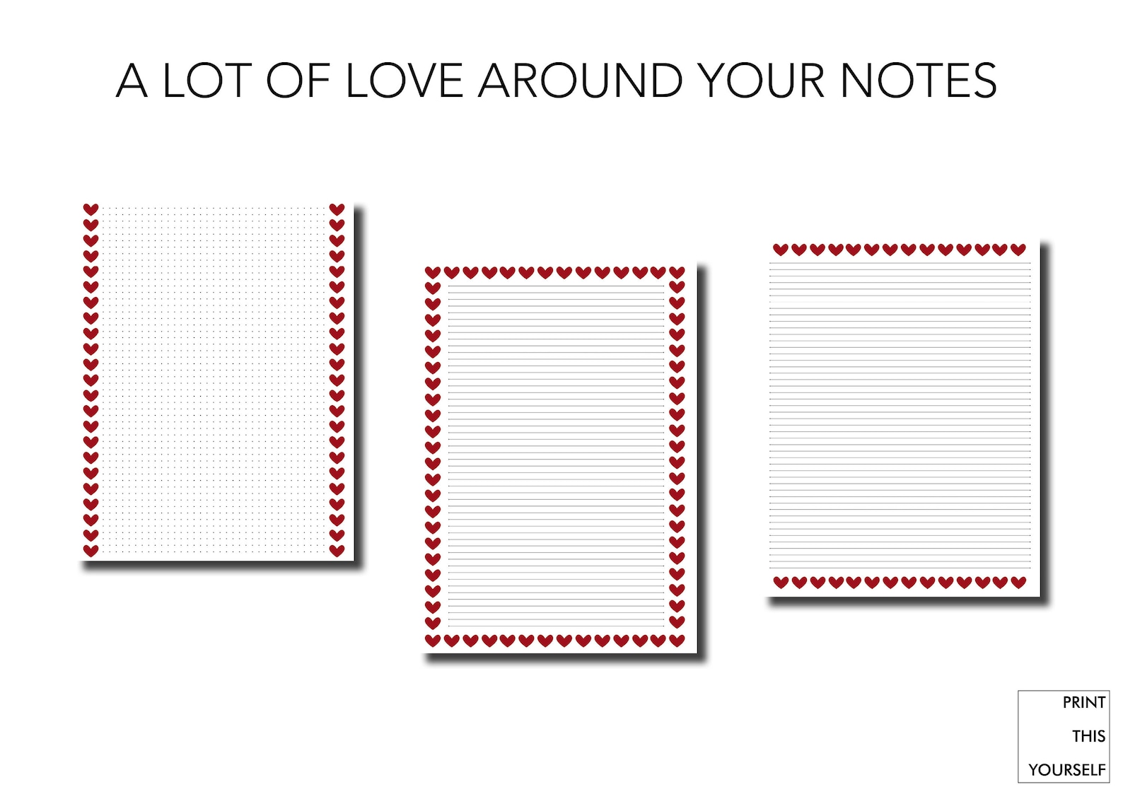Printable Valentines Day Note Paper. Printable Valentines - Etsy