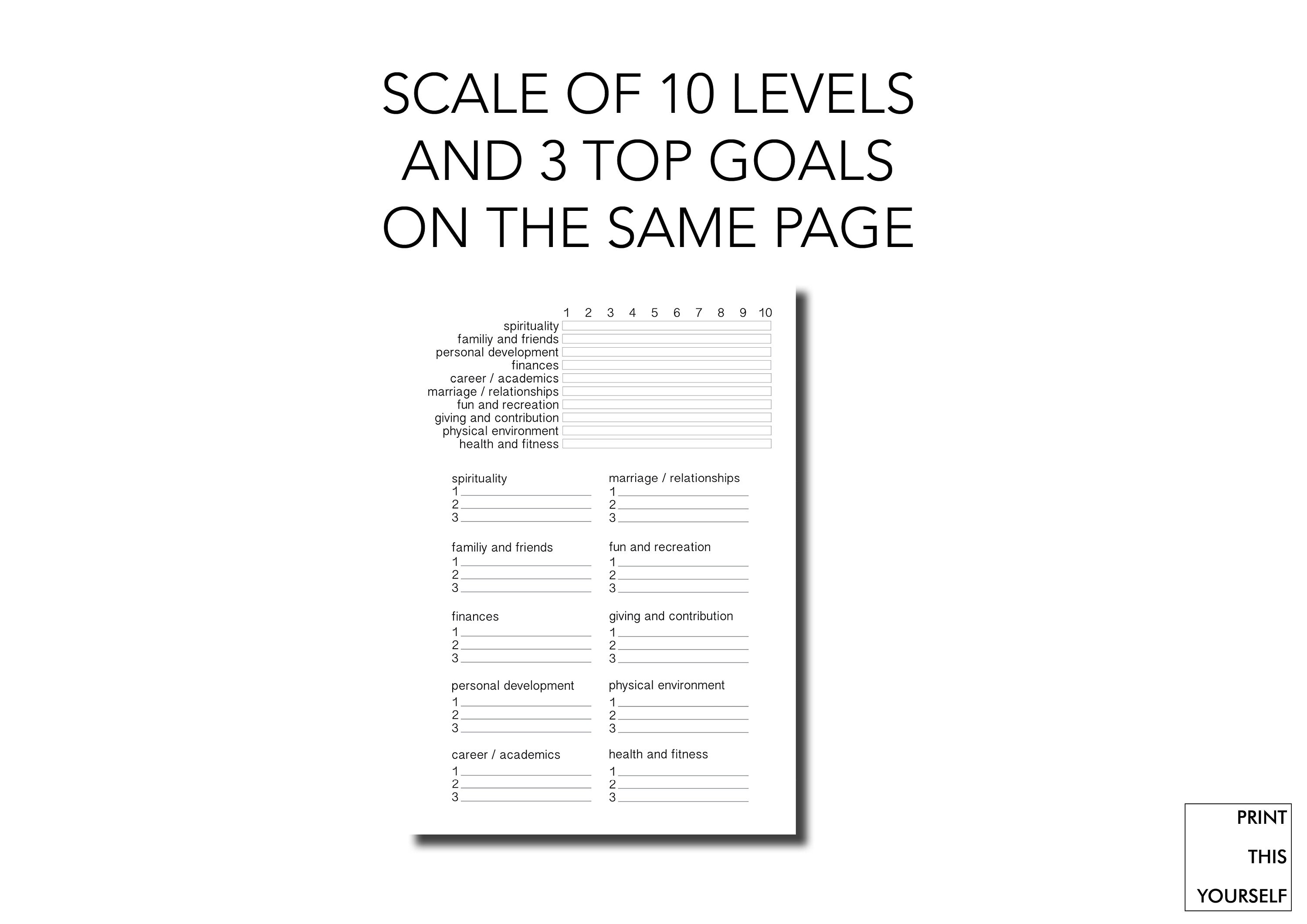 Printable Level 10 Life Planner. Goal Printable. New Years - Etsy