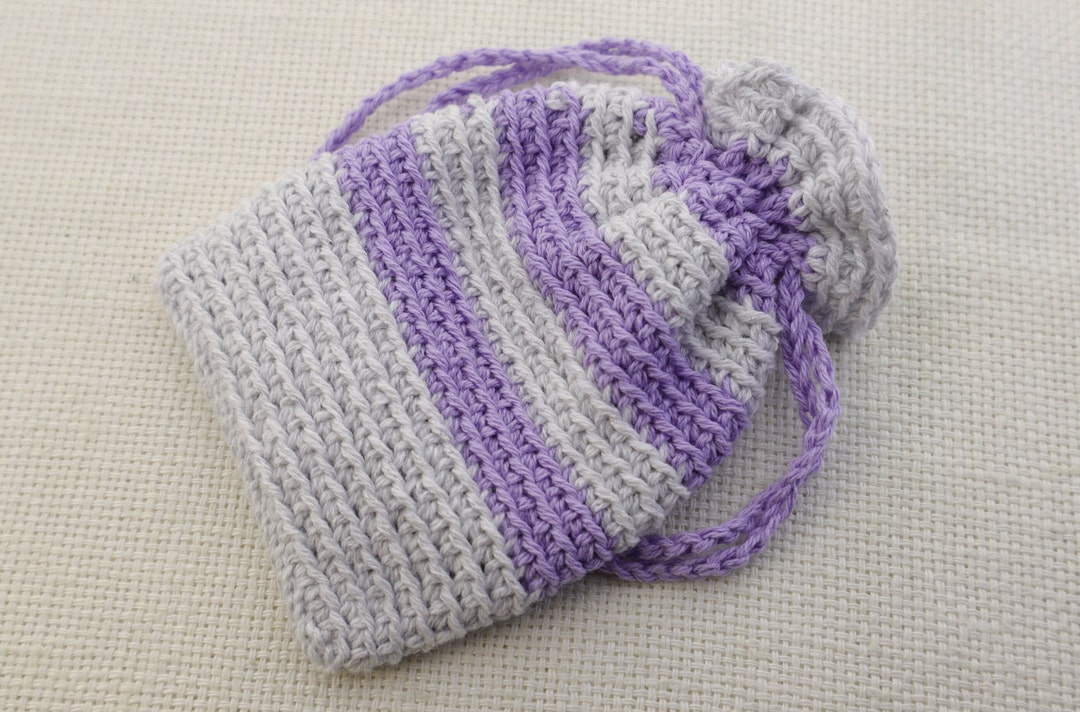 Rosary Beads Pouch Eco-friendly Recycled Cotton Handmade Crochet Gray ...
