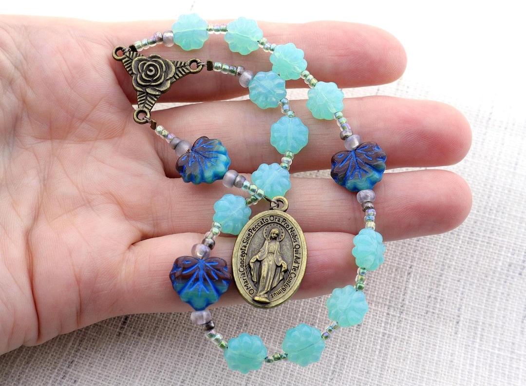Little Crown of the Blessed Virgin Mary Seafoam Green Chaplet of the ...