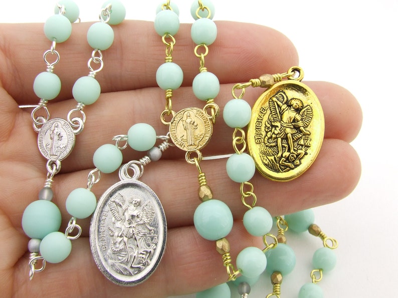 Angelic Crown Rosary Saint Michael Archangel Chaplet Nine | Etsy