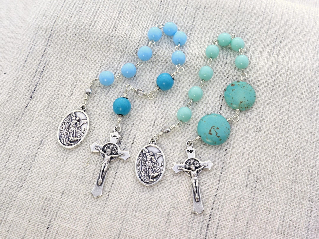 Anglican Rosary Beads Saint Benedict Crucifix Saint Michael Archangel ...