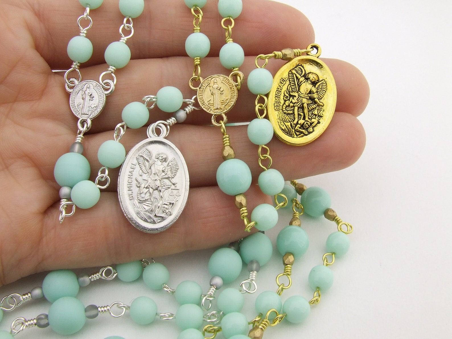 Angelic Crown Rosary Saint Michael Archangel Chaplet Nine | Etsy