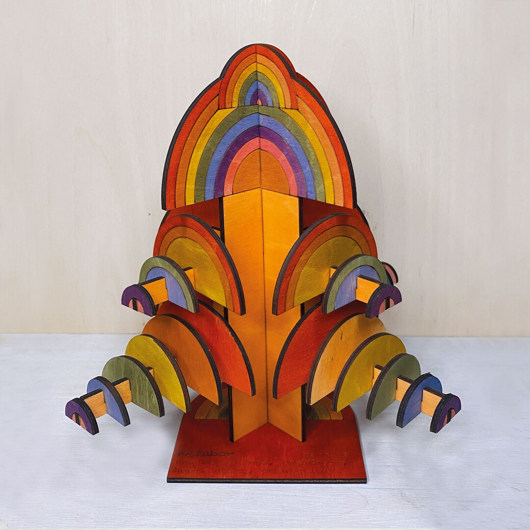 Wooden Rainbow Christmas Tree, Slotting, Flatpack, Kit - Etsy