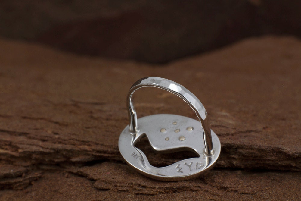 Gold Dove Ring - Sterling Silver With 5 14K Gold Studs - Etsy
