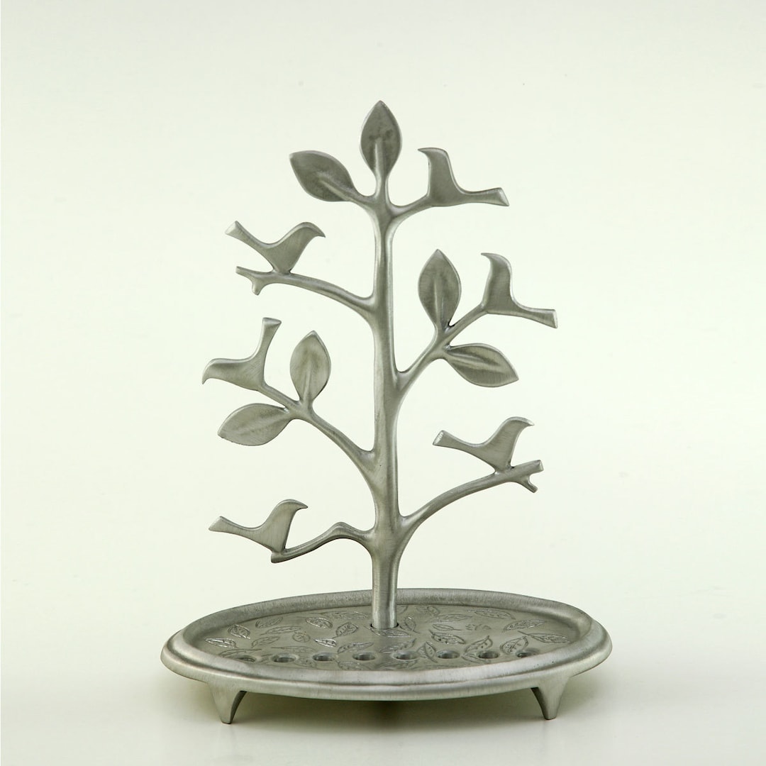 Tree of Life With Birds Menorah Handmade by Shraga Landesman, Aluminium ...