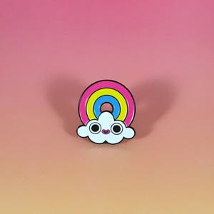 Smiling Rainbow Cloud Lapel Pin, Enamel Pin - Etsy