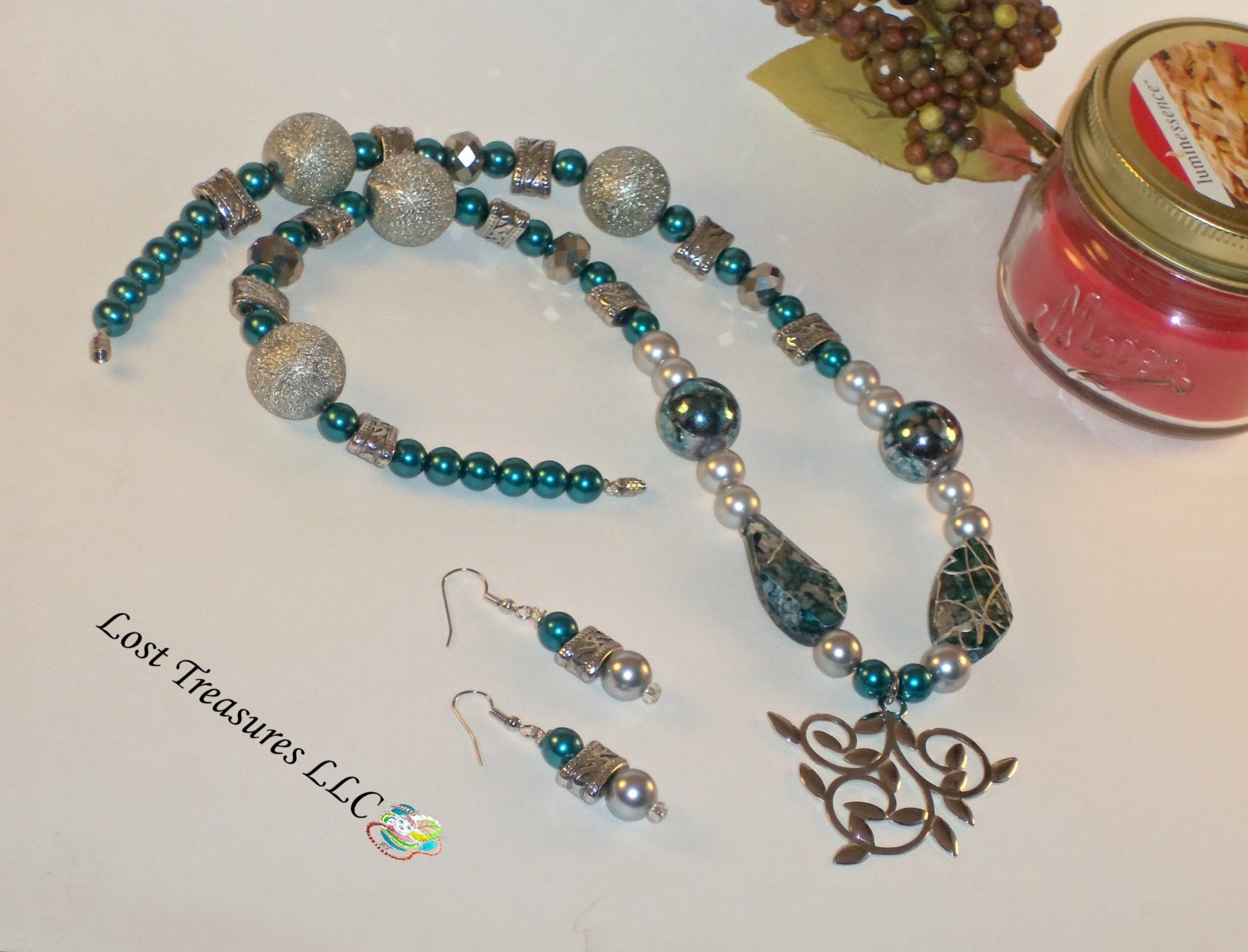 Abstract Silver-Ladies Jewelry Set-Ladies Necklace-Ladies | Etsy