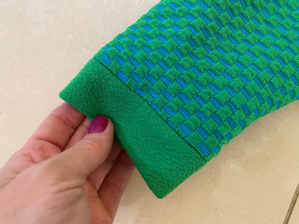 Crimplene Suit Retro 2 Piece Skirt and Jacket in Green and - Etsy