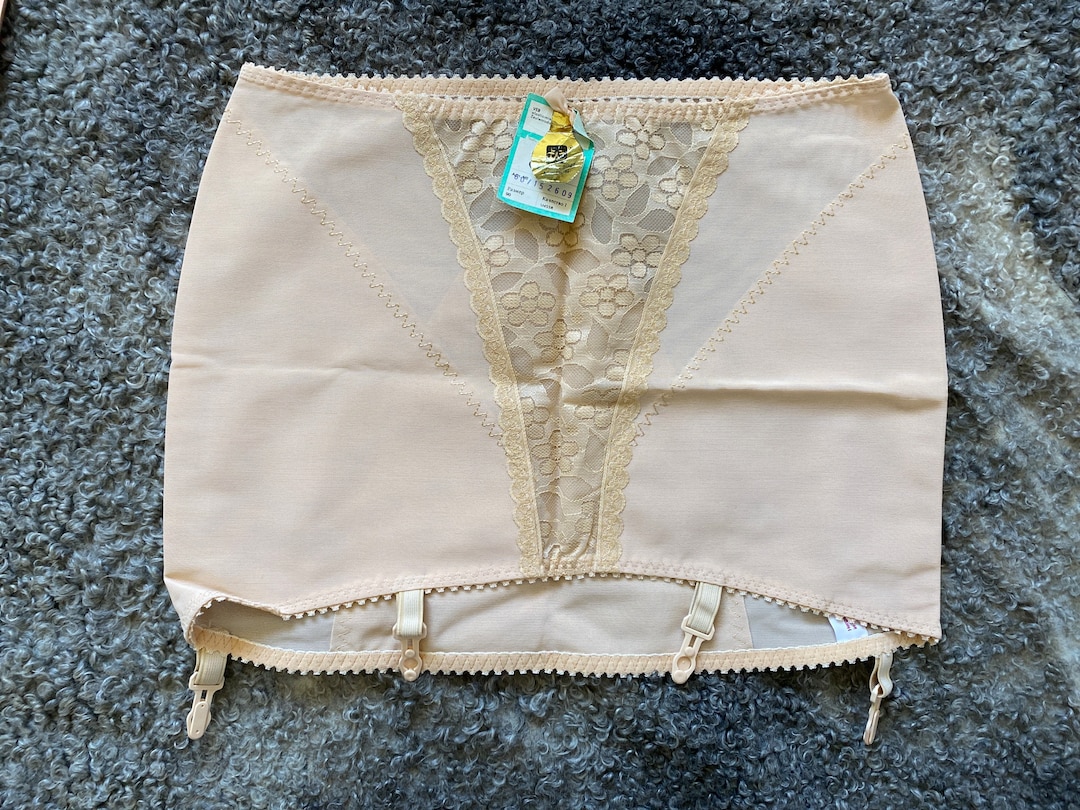 Vintage 80s Girdle Beige Suspender Girdle Shapewear Body Slimmer Tummy ...