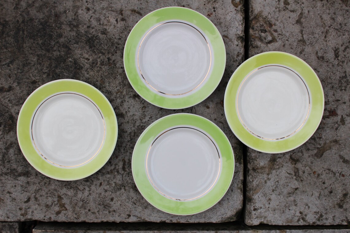 4 Riga Porcelain Factory Set of 4 Vintage Plate Plate With - Etsy