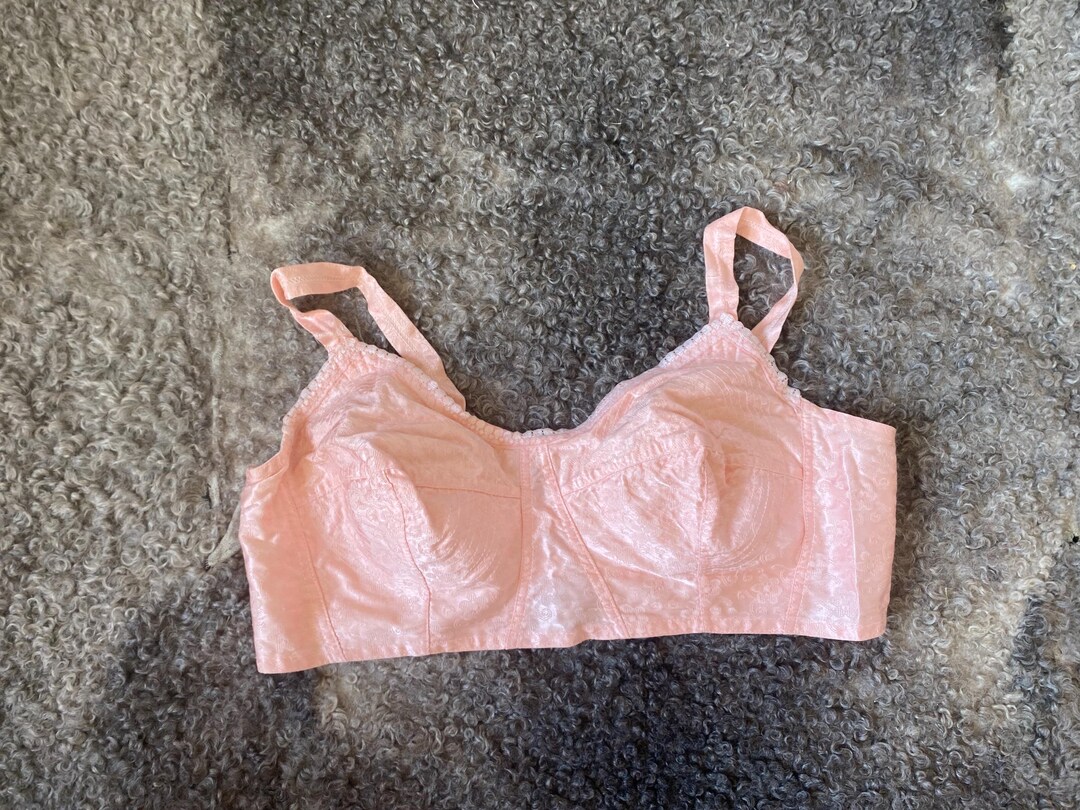 Vintage Bra Pink Satin Lingerie Underwear Retro 70s Bullet Bra Soviet ...