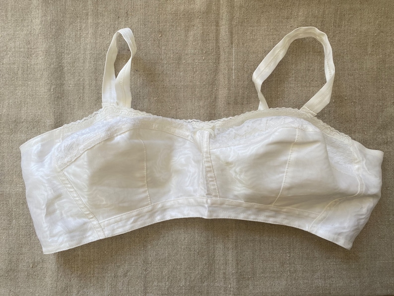 Vintage White Bra Satin Lace Brassiere White Lace Ladies - Etsy