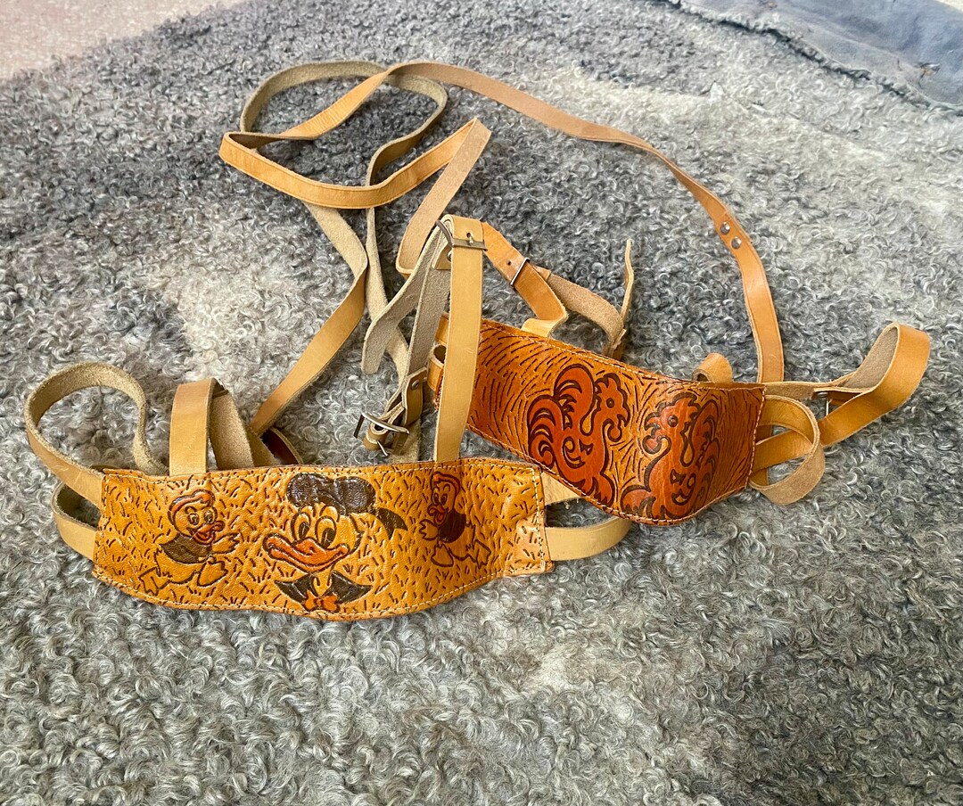 Vintage Kids Leather Child Harness Walking Belt Straps Natural Leather ...