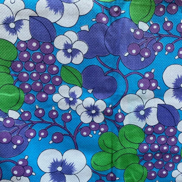 Retro Floral Fabric - Etsy