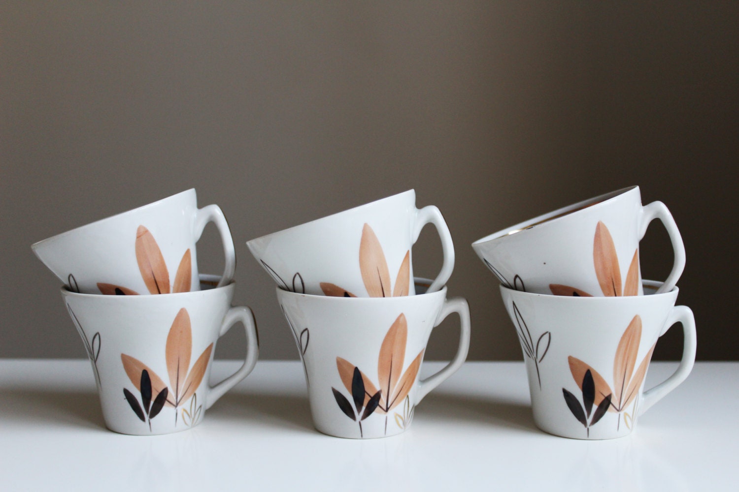 Riga STELLA Porcelain Factory Vintage Espresso Cups, Small White Coffee ...