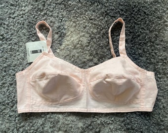 Soviet 1980s Pink Cotton Bra Large Size - Handmade Vintage Lingerie - Etsy