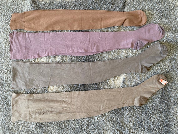 Stockings Thigh Highs Vintage Women Garter Brown Stoc… - Gem