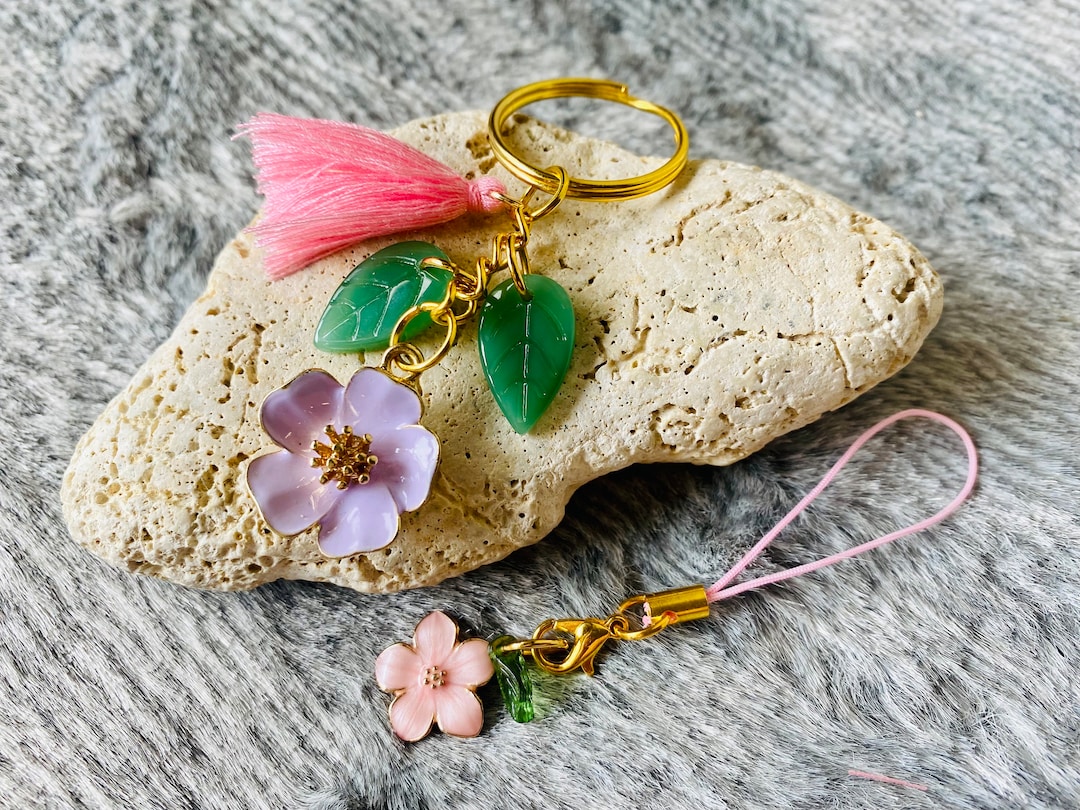 Sakura Keychain, Handmade Sakura Charm, Cherry Blossom, Sakura Cherry ...