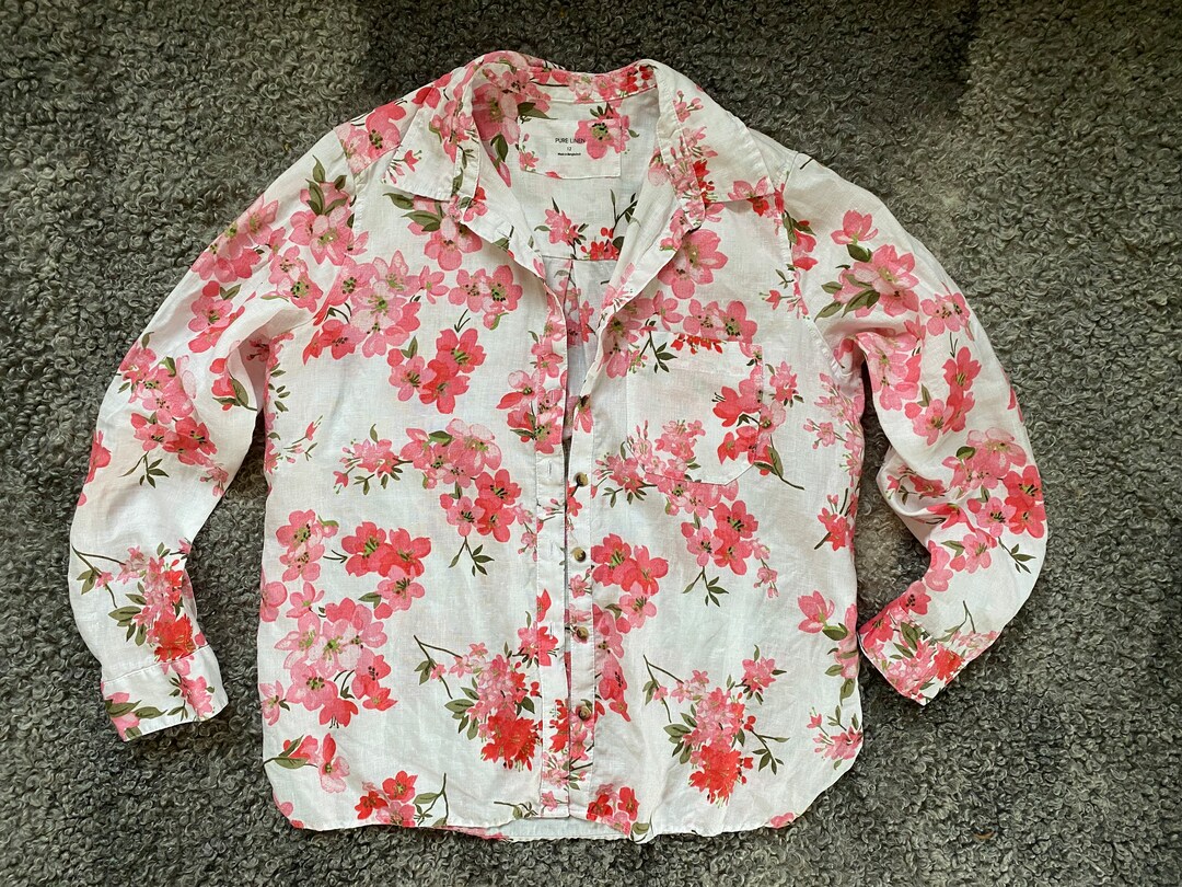 Linen Shirt, Linen Clothing, Linen Blouse, Vintage Linen Top for Women ...