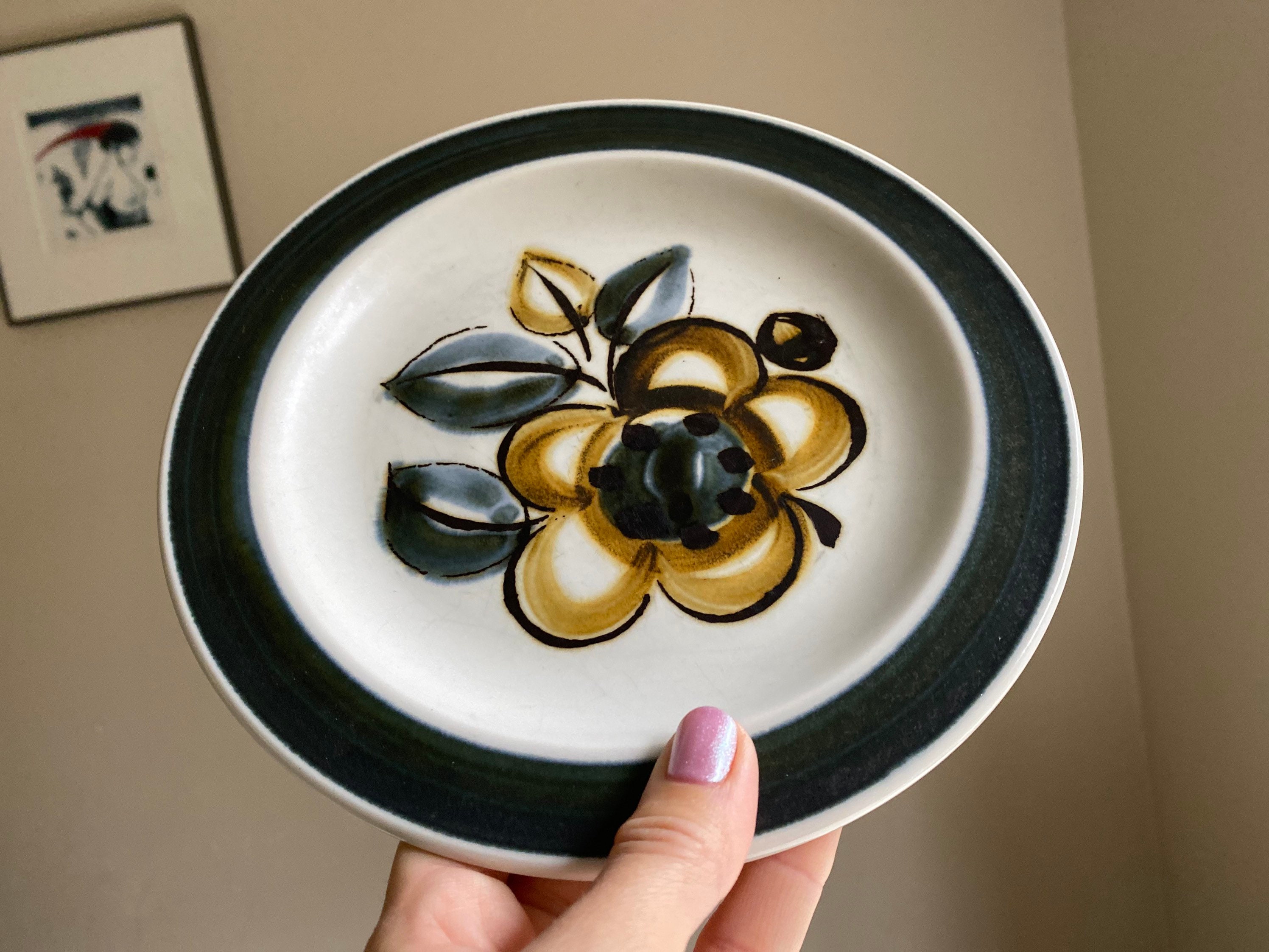 Stavangerflint Norway Plate SENJA Ceramic Hand Painted Plate, 1970s ...