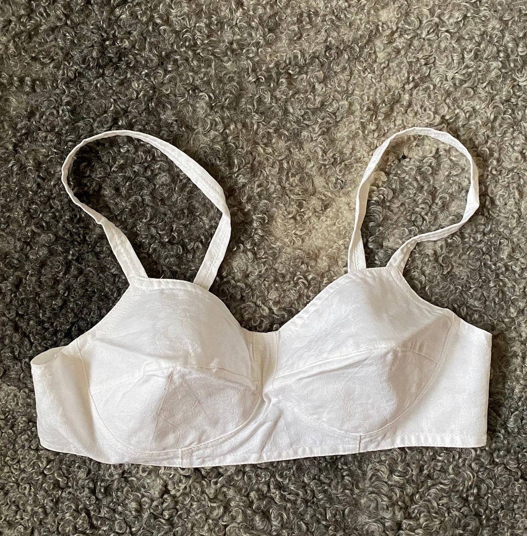 Vintage White Cotton Bra Brassiere Ladies Wedding Lingerie Estonia VÕIT ...