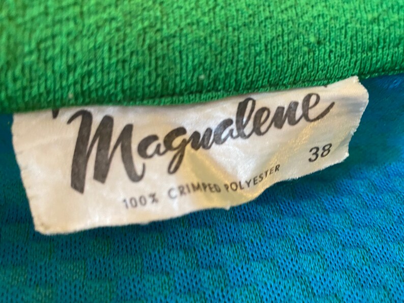 Crimplene Suit Retro 2 Piece Skirt and Jacket in Green and - Etsy