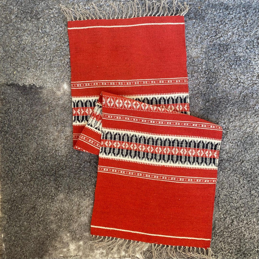 Scandinavian Vintage Wool Table Runner Swedish Woolen Small Tablecloth ...