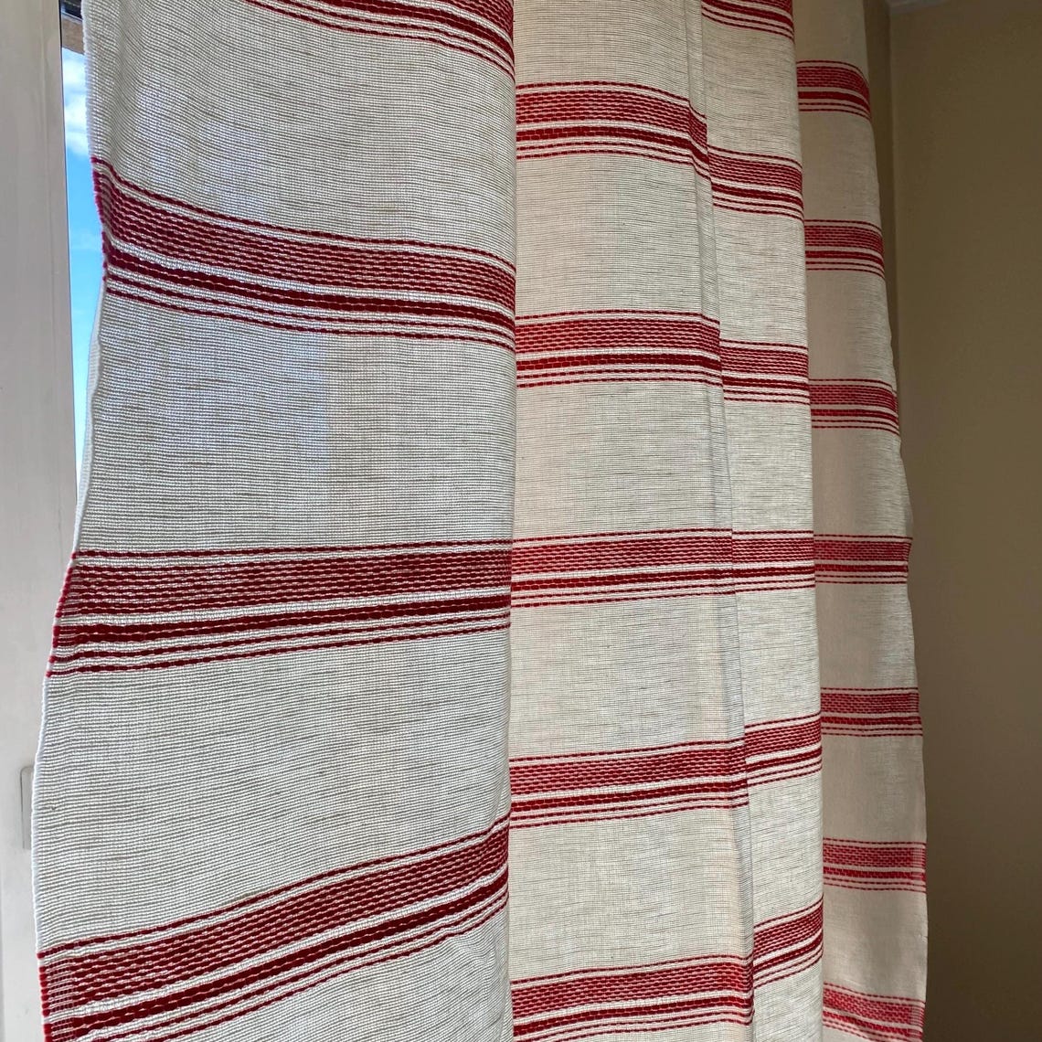 Scandinavian Vintage Curtains Set of 2 Curtain Panel Swedish Cotton ...