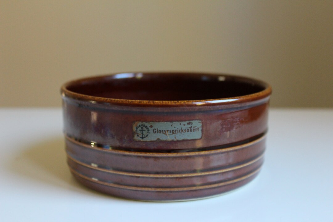 Gustavsberg RUSTIK Bowl, Designed by Britt-louise Sundell Dark Brown ...