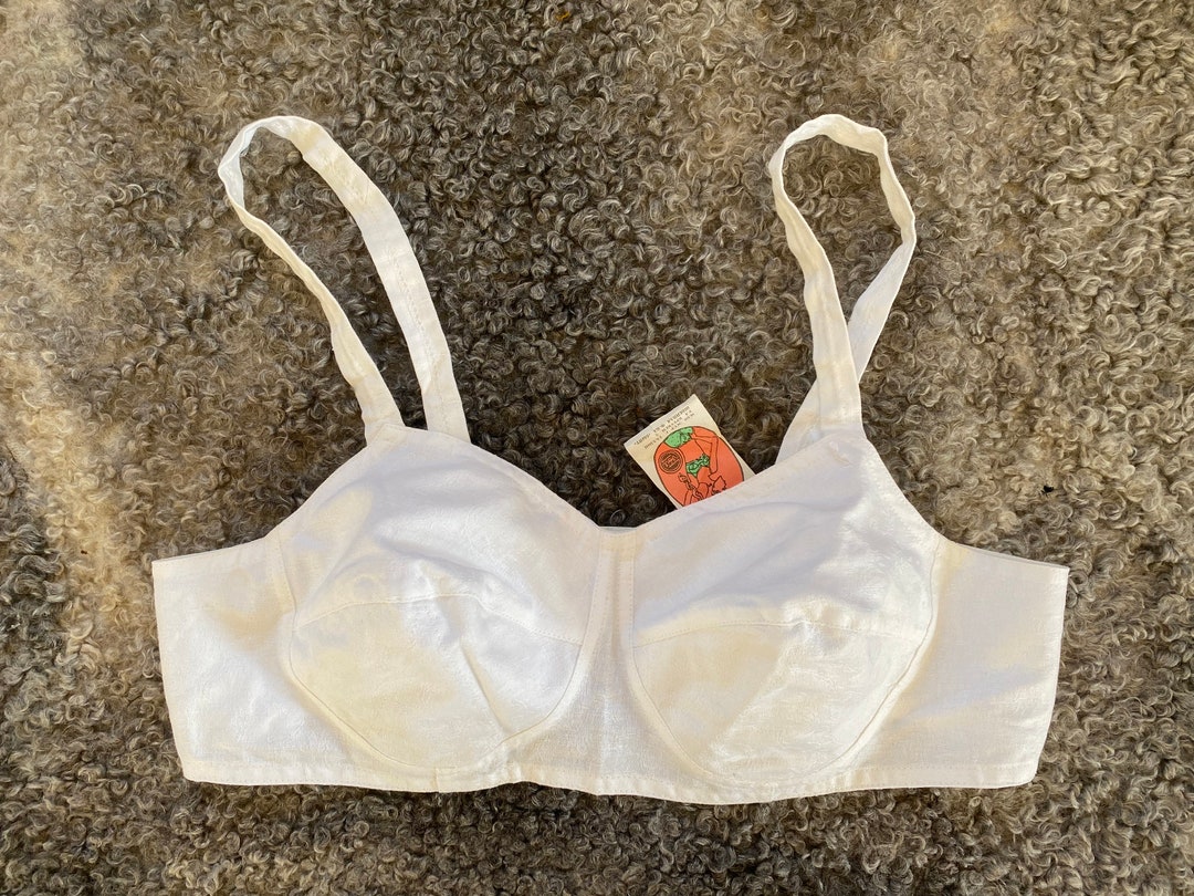 80s Fashion, Bra Vintage White Cotton Bra Brassiere Ladies Wedding ...