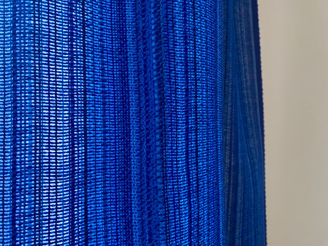 ONE Scandinavian Vintage Curtain Panel Blue Woven Acrylic Wool Curtain ...
