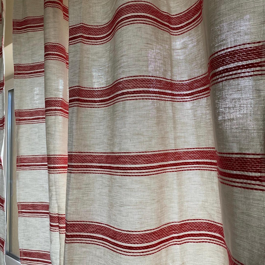 Scandinavian Vintage Curtains Set of 2 Curtain Panel Swedish Cotton ...