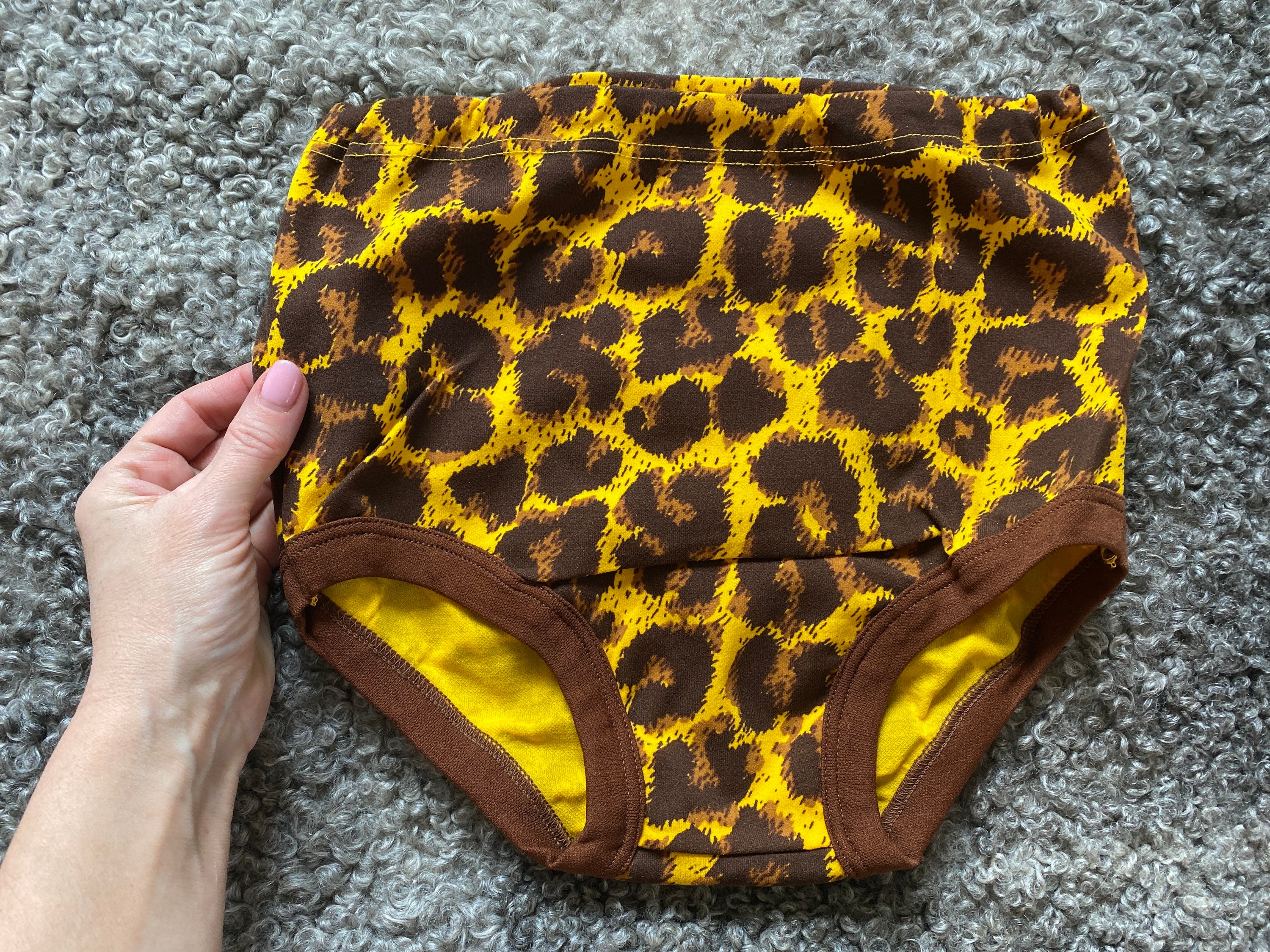 Vintage Men Swim Briefs, Leopard Pattern, High Waist Vintage Swimwear ...