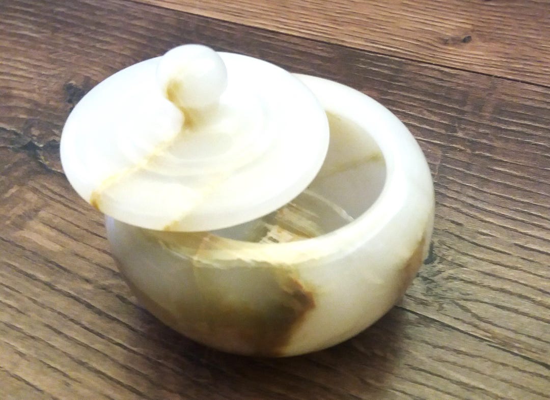 Green Onyx Round Box, Decorative Onyx Box, Onyx Jewelry Box, Armenian ...