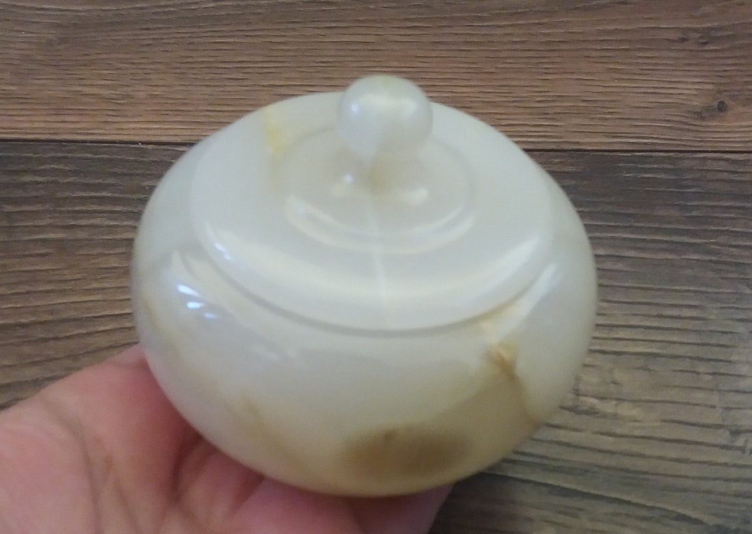 Green Onyx Round Box, Decorative Onyx Box, Onyx Jewelry Box, Armenian ...