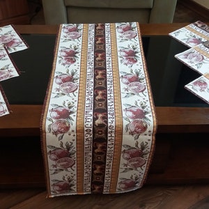 Armenian Alphabet and Pomegranate Table Cloth, Armenian Design, Table Runner, Table Decoration ...