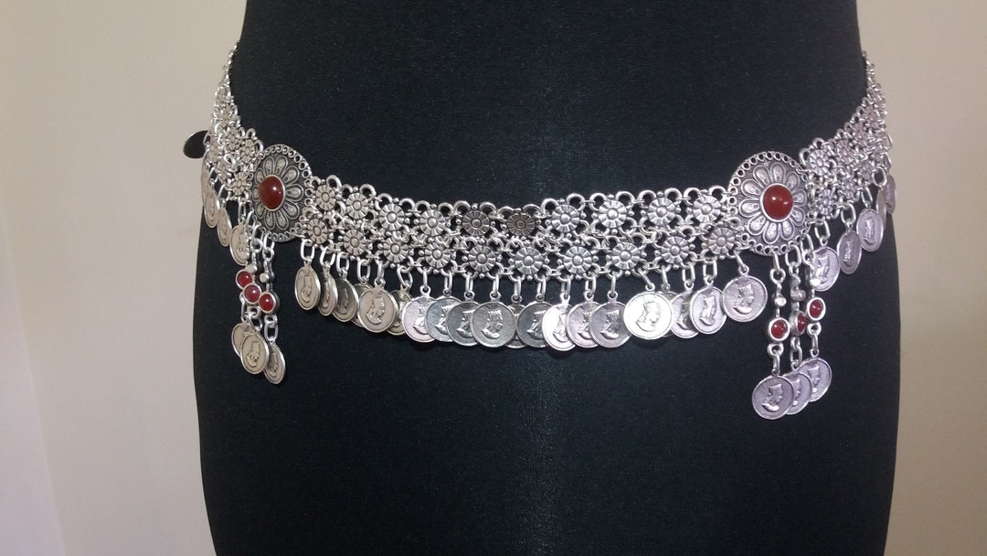 Tigran the Great Flowery Armenian Drop Coin Belt, Ethnic Belt, Belly ...