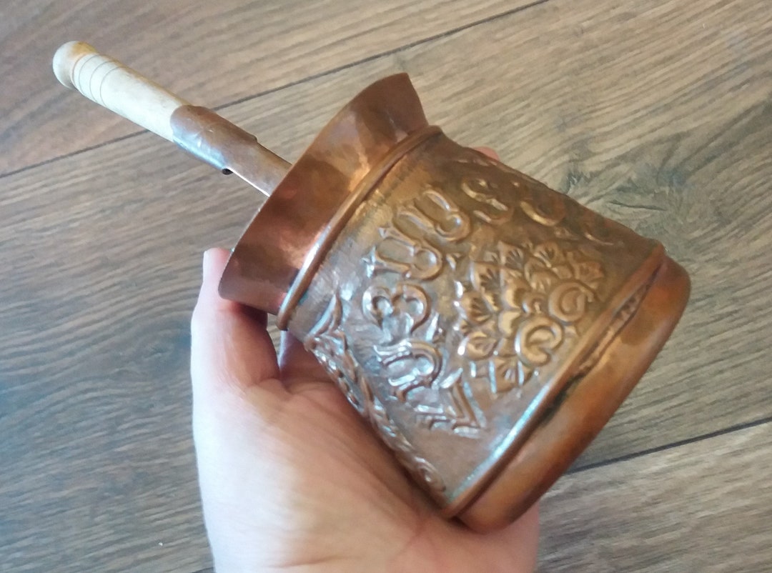 Vintage Armenian Jazzve Coffee Pot – Soviet Era Copper With Pomegranate ...
