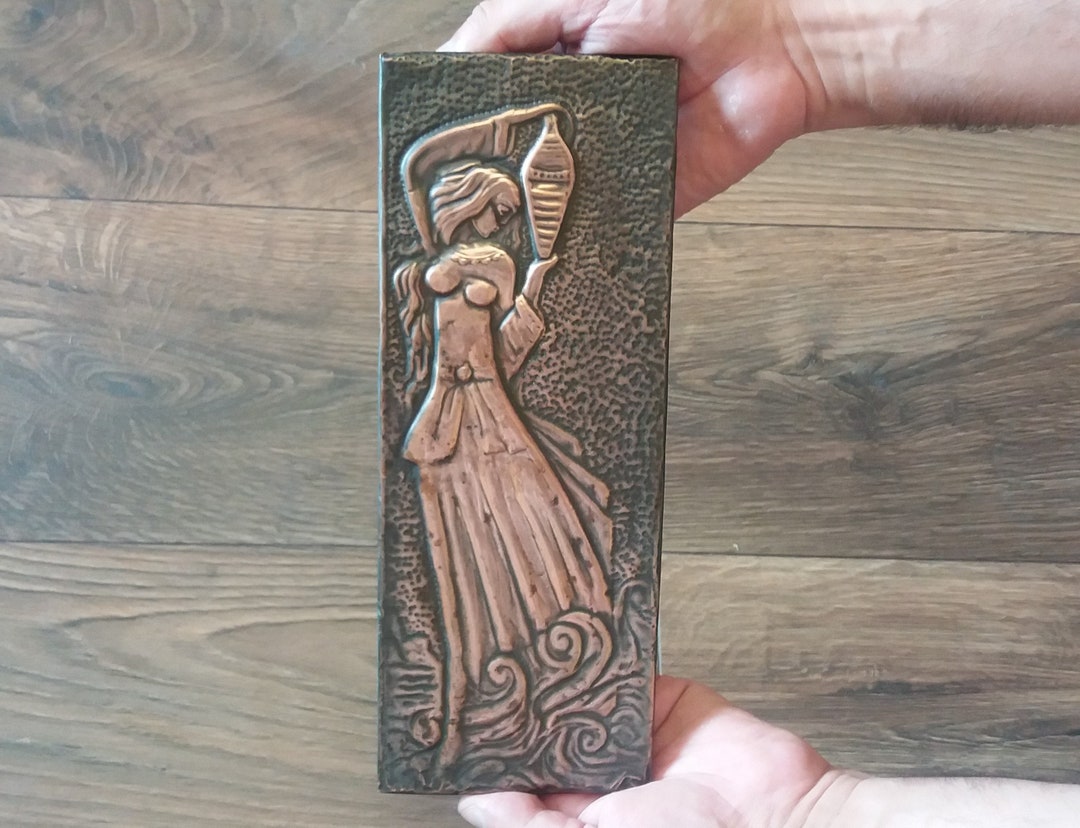 Vintage Embossed Copper Wall Decoration of an Ancient Armenian Woman ...