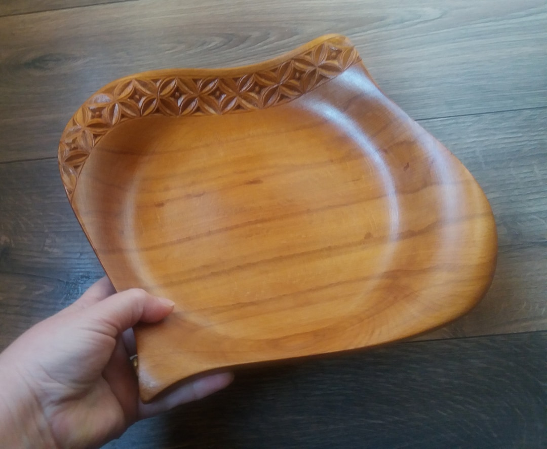 Decorative Armenian Beech Carved Fig Bowl-dish, Handmade Fig Bowl, Gift ...