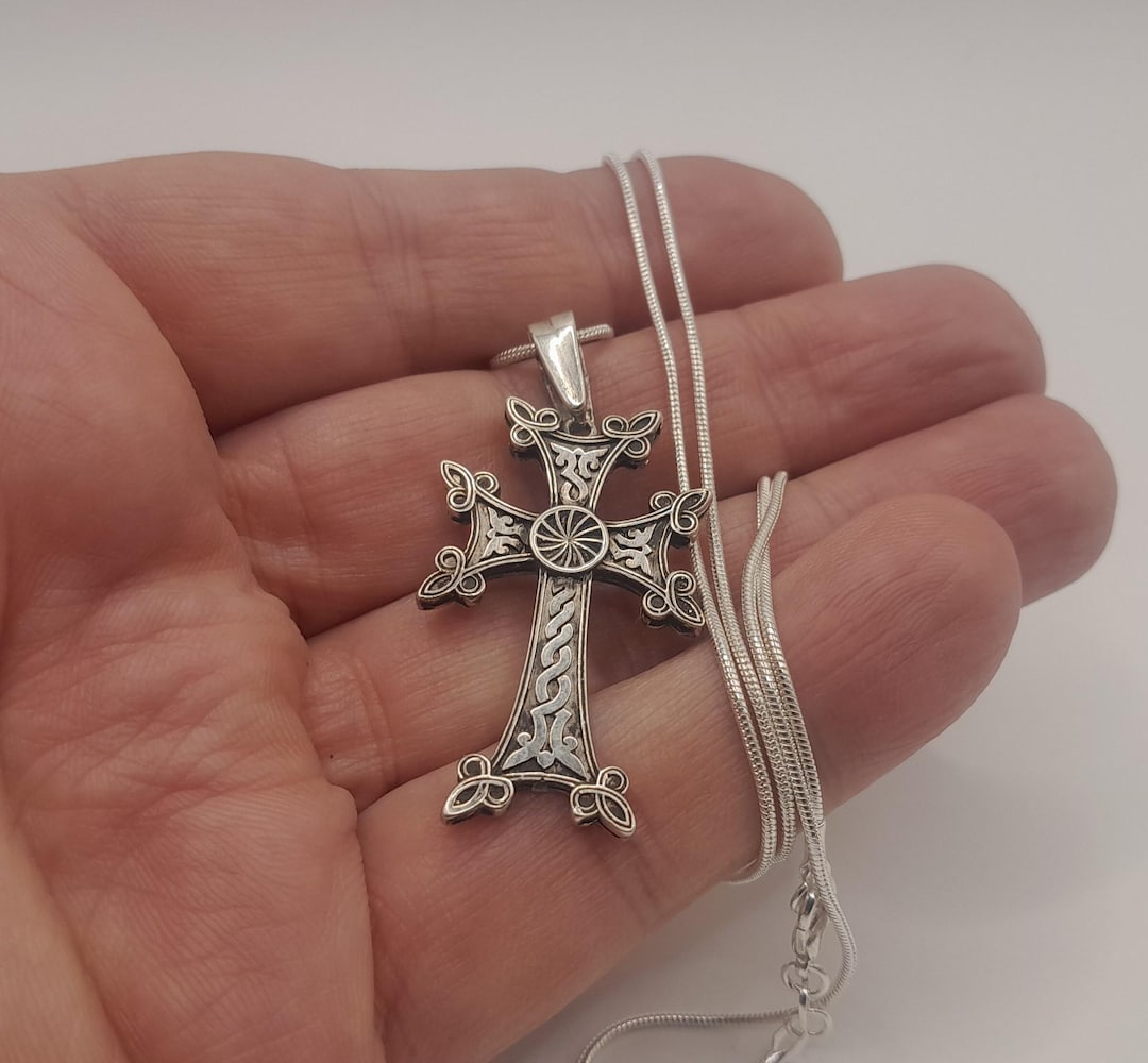 Armenian Cross Pendant With Eternity Sign – Sterling Silver .925 - Etsy