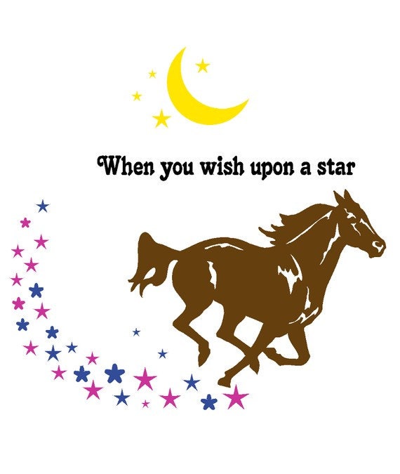 Horse Wall Decal-girls Bedroom Decal-pony Decal-moon - Etsy