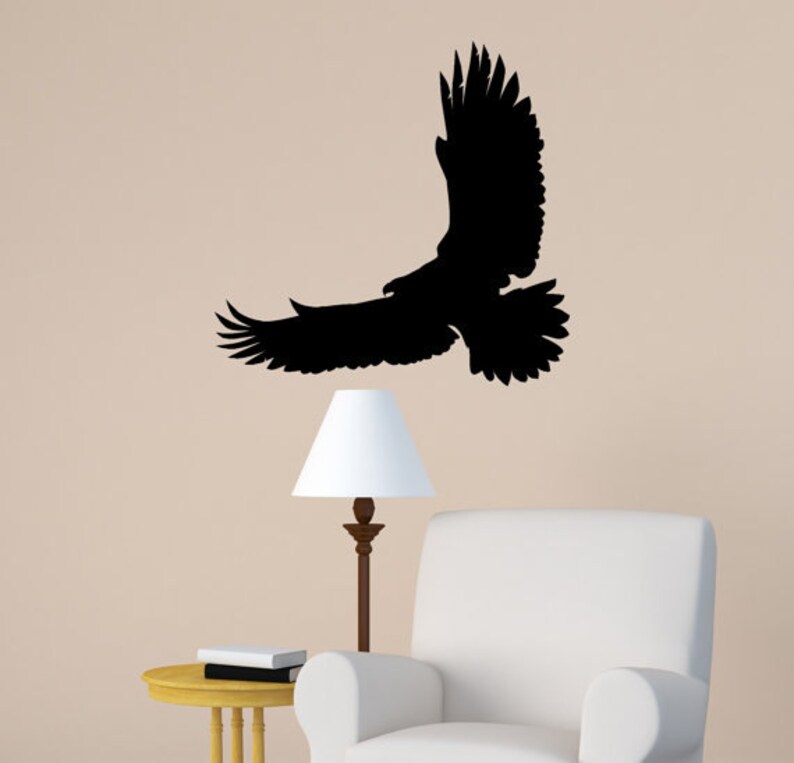 Eagle Wall Decal Bald Eagle Soaring Sticker Flying Bird Living - Etsy